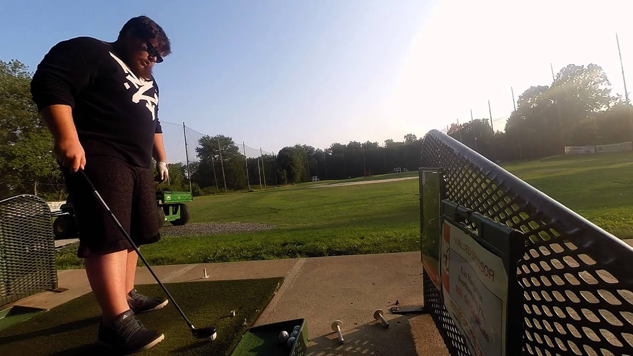 Sasquatch practicing at the Mad Golfer Driving Range - YouTube