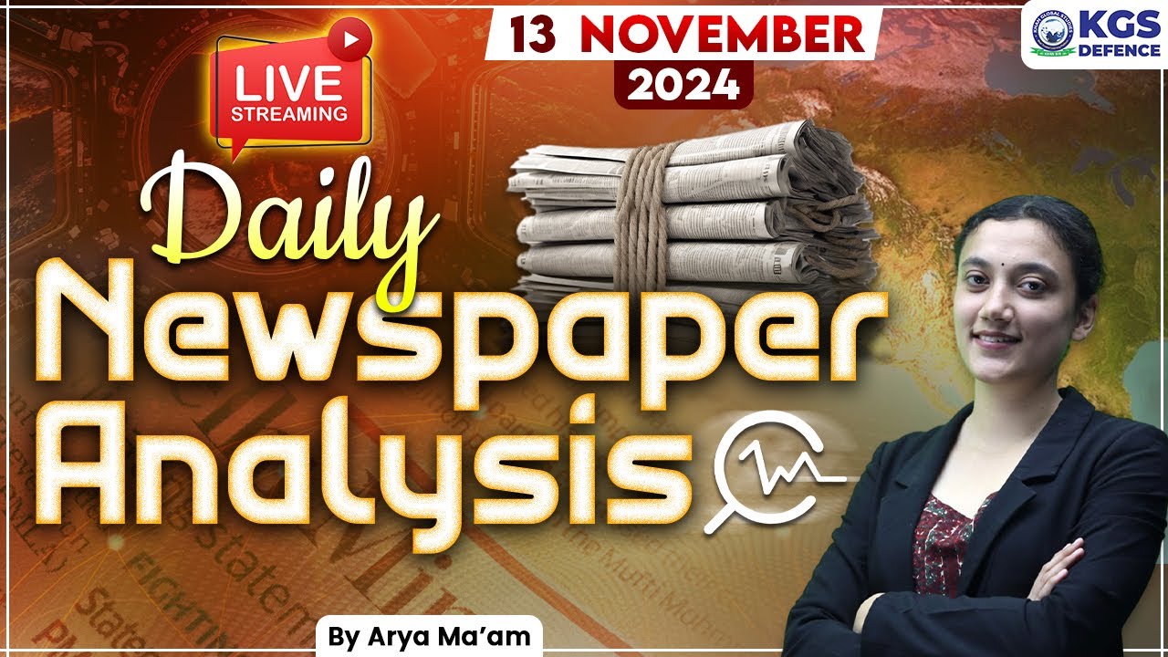 13 November 2024 | Daily News Paper Analysis | November Current Affairs ...