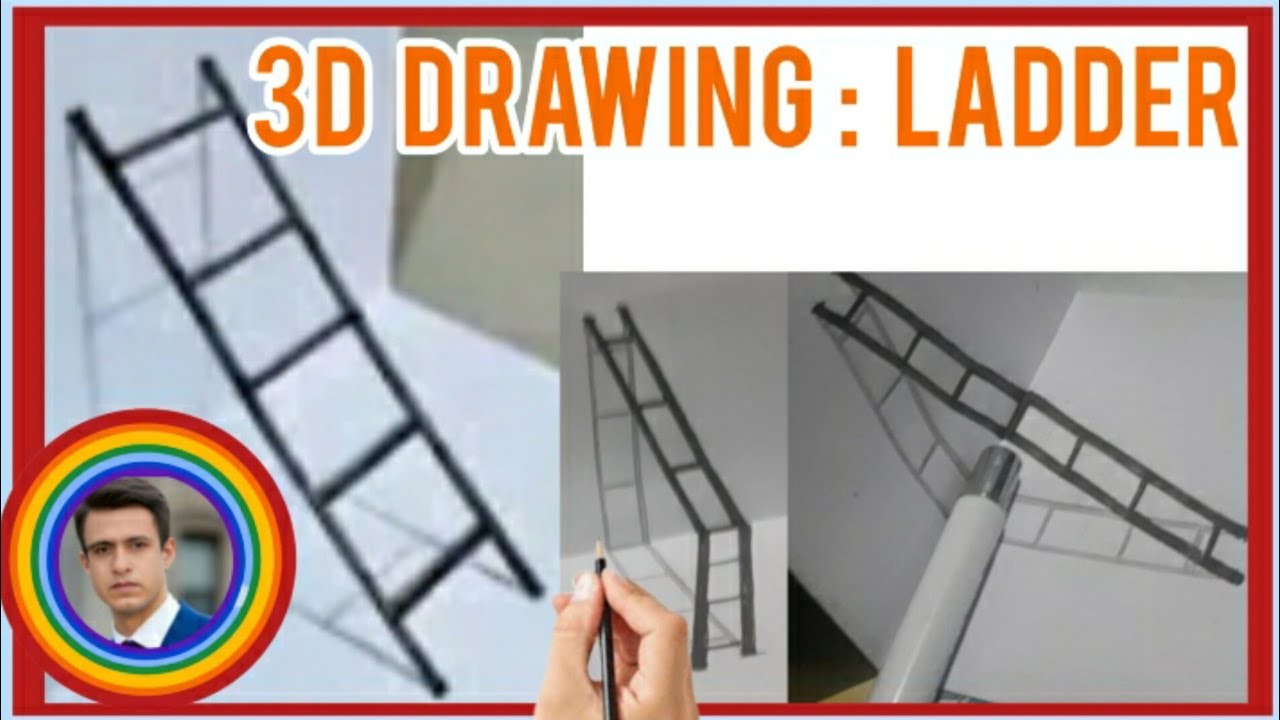 How To draw a 3D Ladder || Ladder Drawing || - YouTube