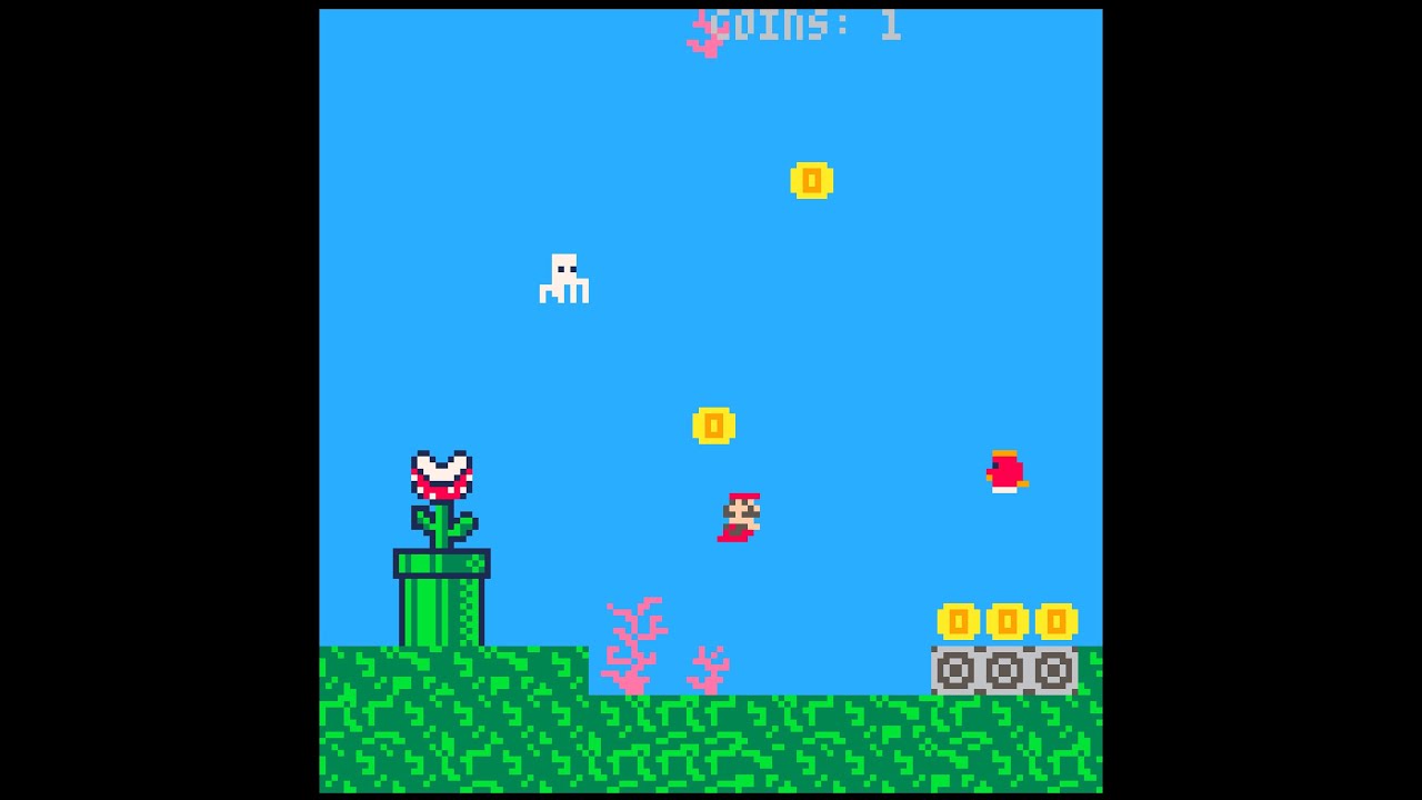 Mario Bros 2D Game using PICO 8 - YouTube