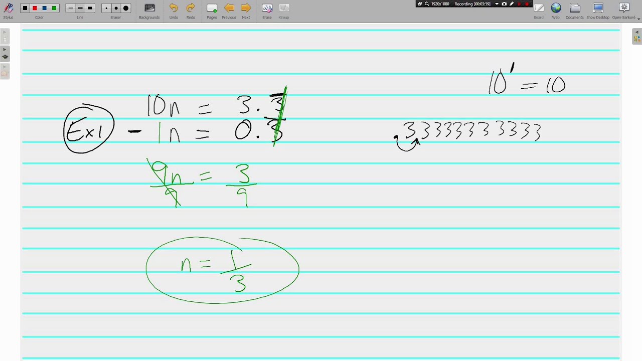 Converting Repeating Decimals - YouTube
