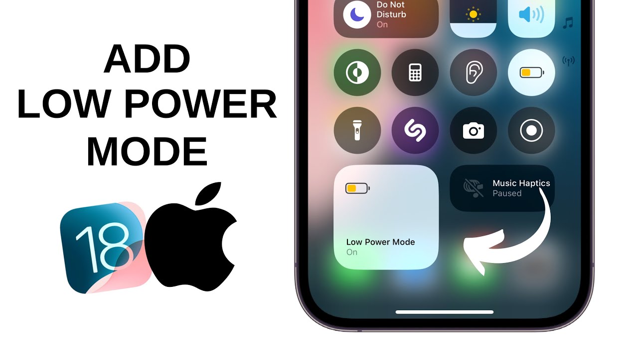 How to Add Low Power Mode to Control Center on iPhone - iOS 18 - YouTube