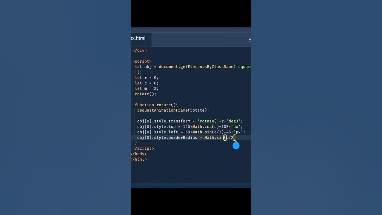 Bouncy Square Html Css And Javascript Shorts Coding Programming Htmlcss Youtube