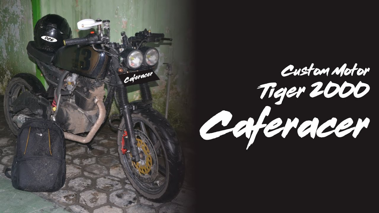 custom motor tiger 2000, caferacer modifikasi - YouTube