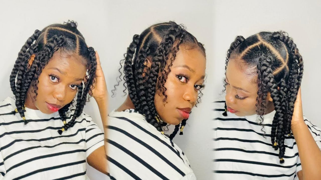 Beautiful protective Hairstyle Simple and unique - YouTube
