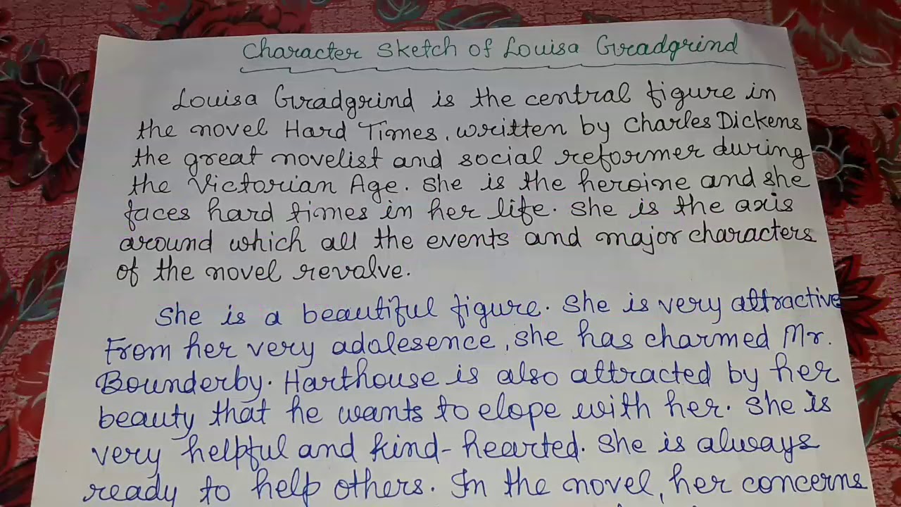 Character sketch of Louisa Gradgrind of Hard Times by Charles Dickens ...