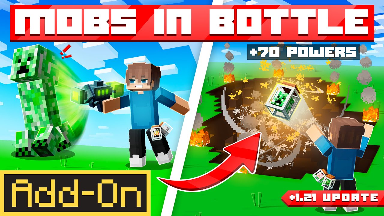 Capture ANY MOBS in Minecraft and USE their powers! (Mobs in Bottle ADD ...