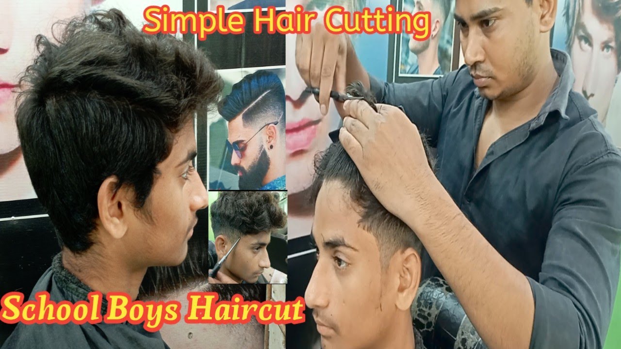 School Boy Haircut 🤷‍♂️ //Simple Hair Cutting Step By Step Tutorial ...