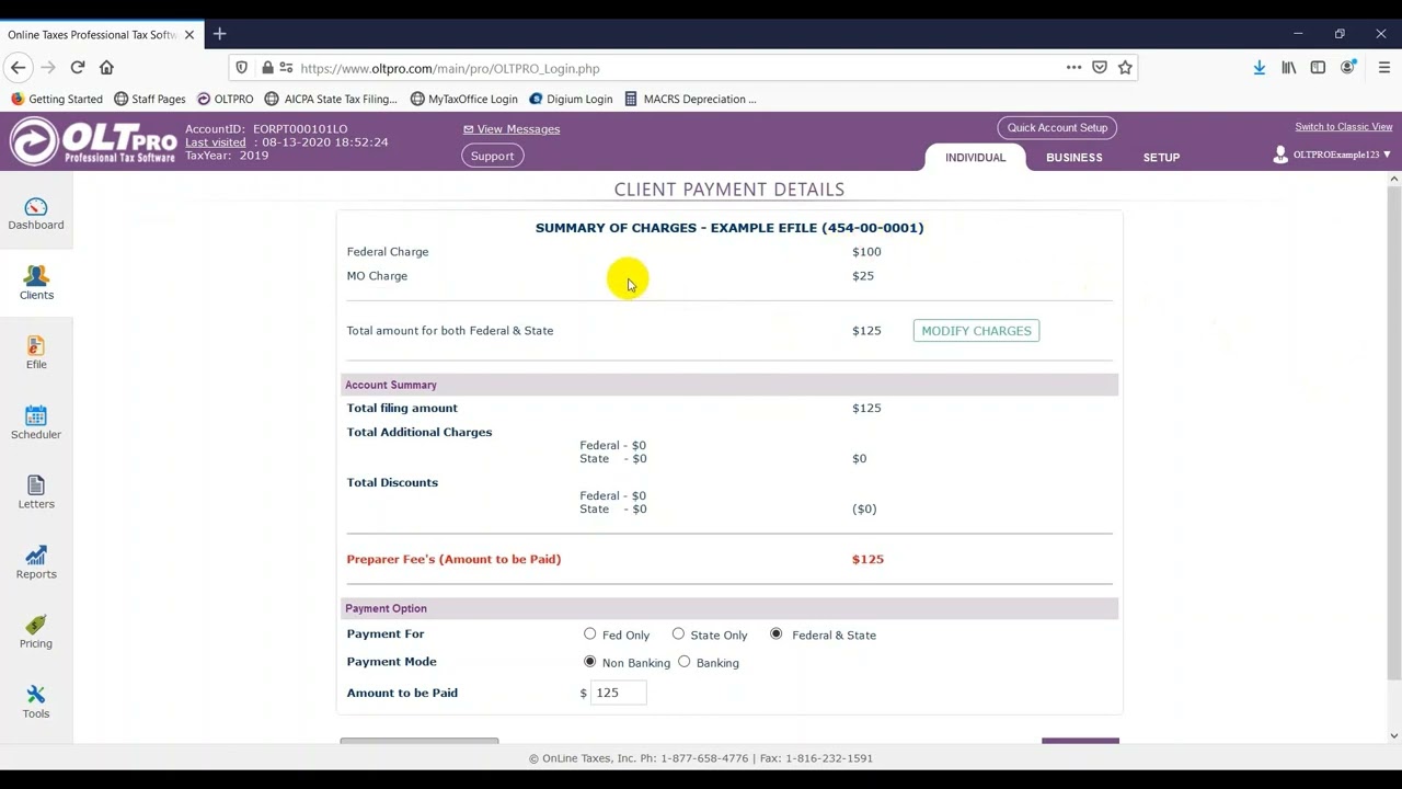 OLT Pro Web Complete and Efile a Tax Return - YouTube