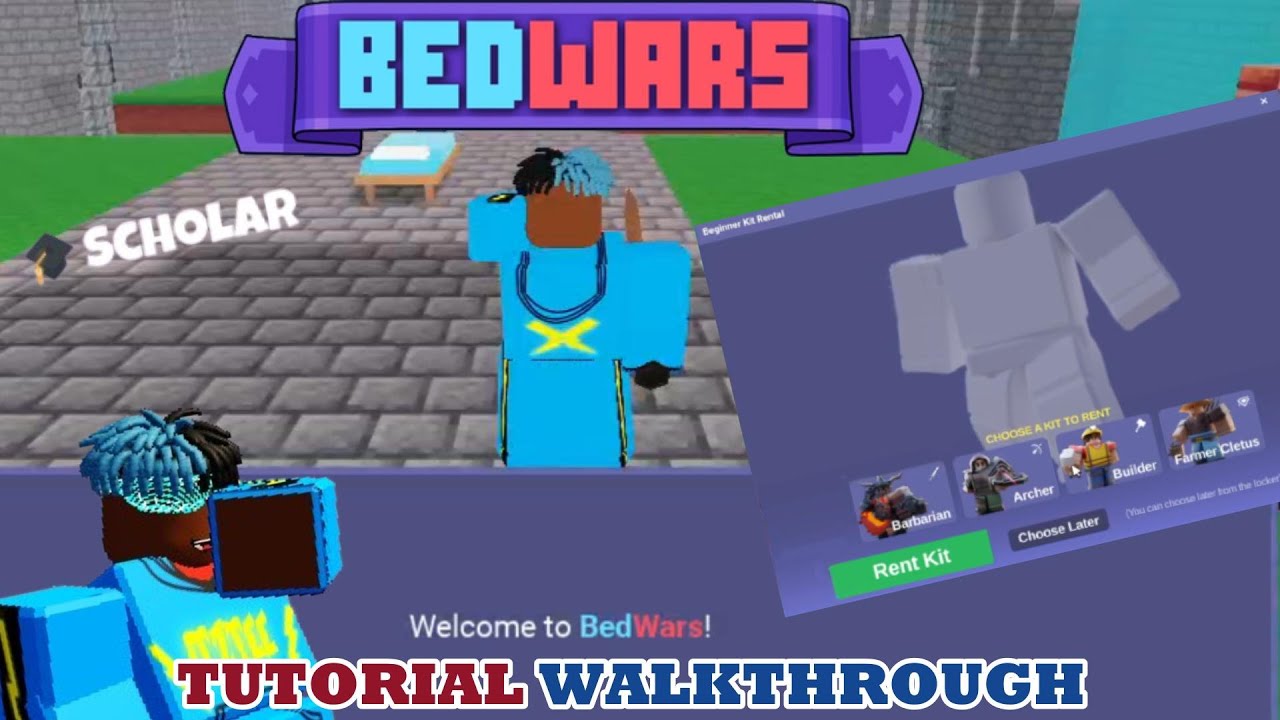 Roblox Bedwars Tutorial Mode Full WalkThrough (1 Week Rental Kit + Scholar Title) - YouTube