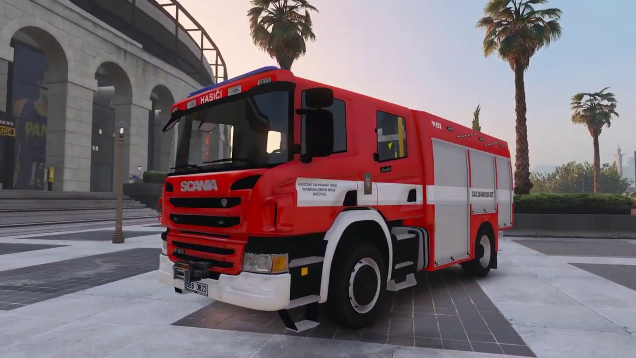 GTA V Hasiči SCANIA CAS 20 ELS | FULL HD 1080p 60FPS - YouTube