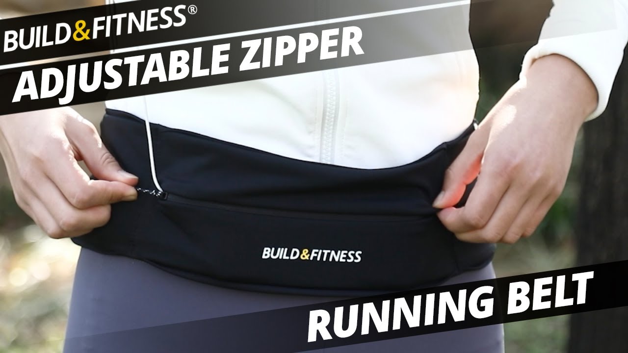 Build & Fitness Adjustable Zipper Running Belt - YouTube