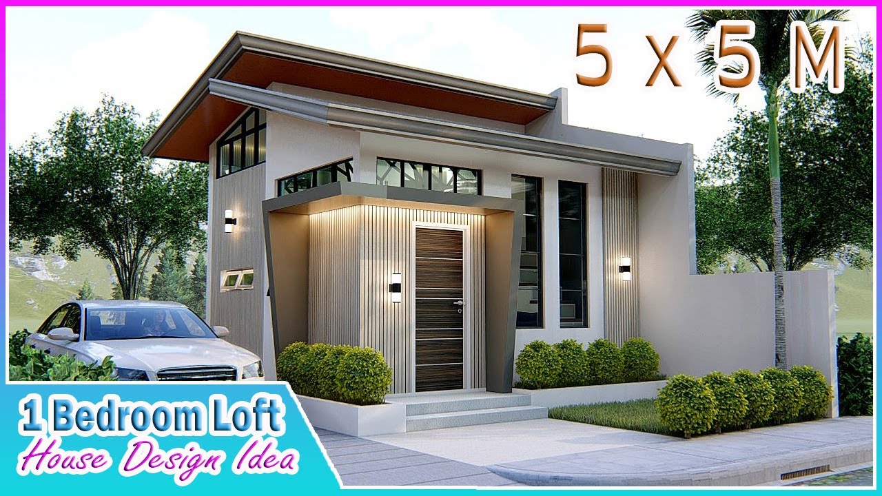 MODERN SMALL HOUSE DESIGN | 5 X 5 Meters Loft House | Tiny House - YouTube