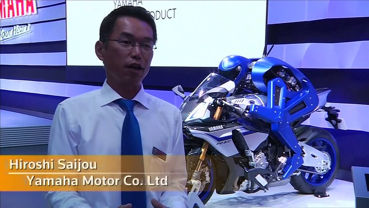 Yamaha's motorcycle riding humanoid robot - YouTube