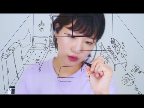 [ASMR] Decorating my empty room into a cozy bedroom | Visual drawing ASMR🌙