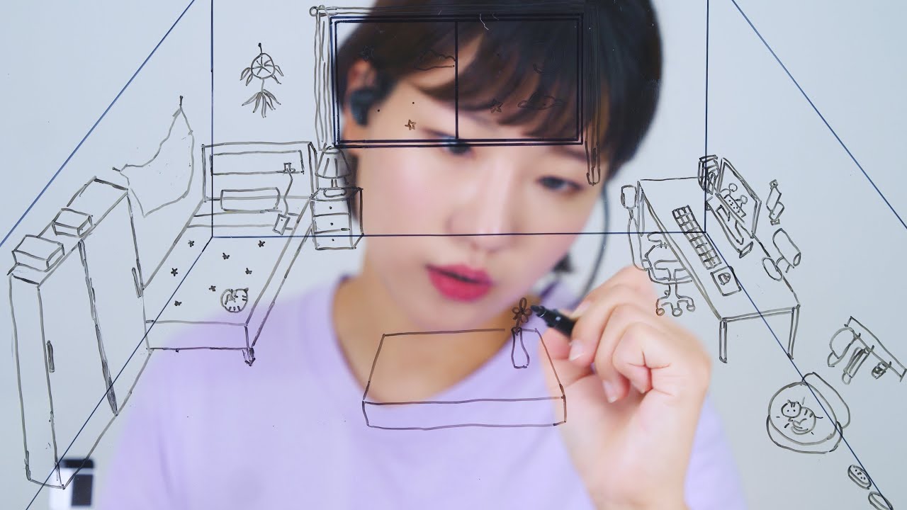 [ASMR] 텅 빈 방 안을 따듯한 그림들로 채우기 | Decorating room visual ASMR🌙 - YouTube