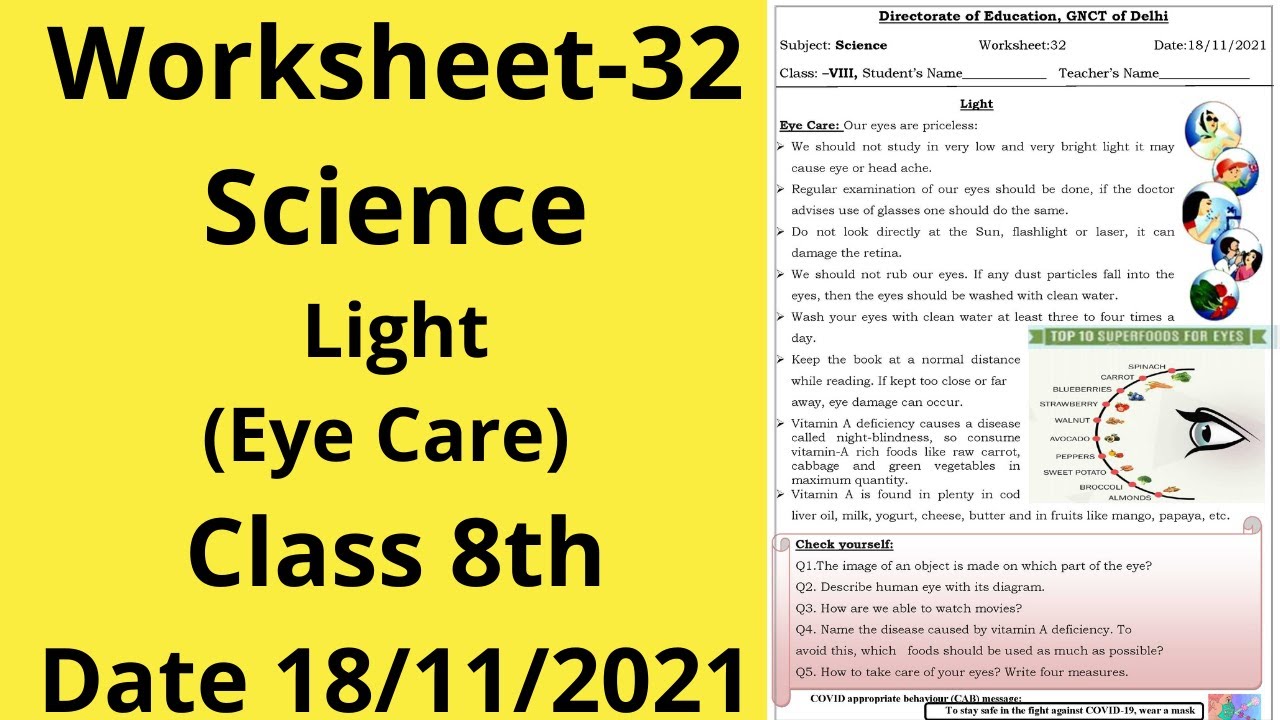 Worksheet 32 Science (English)class8 (18/11/21)/worksheet Science class ...