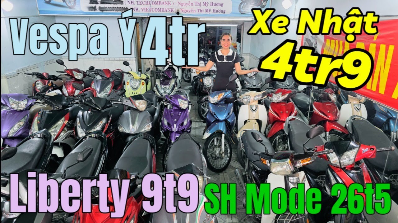 Người đẹp chơi lớn Vespa 4tr Liberty 3V đầu gù 9t9 SH Mode 26t5 Tay ga Nhật 4t9 ở Đăng Khôi BD ...