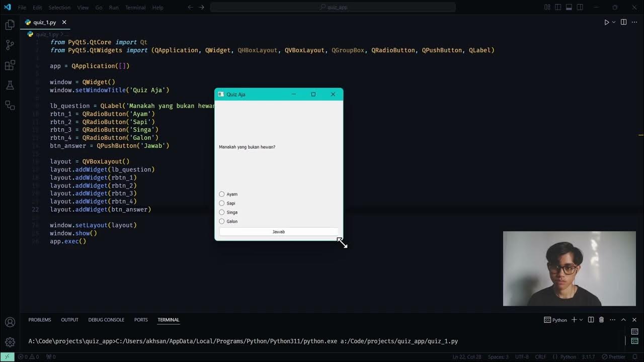Bikin Aplikasi Desktop Pakai PyQt5 - Quiz App - YouTube