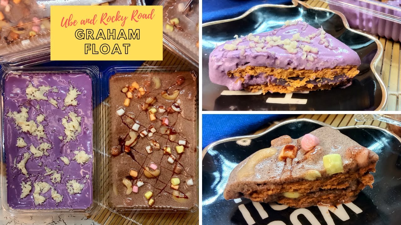 2 FLAVOR GRAHAM FLOAT // CHRISTMAS DESSERT // UBE CHEESE & ROCKY ROAD ...