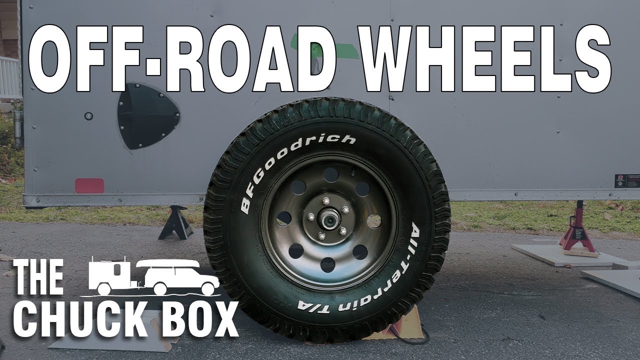 OFF ROAD WHEELS installed on 5x8 CARGO TRAILER CAMPER - YouTube