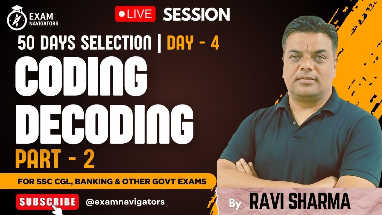 Coding-Decoding Part - 2 | 50 Days Selection | DAY - 4| Reasoning | by ...