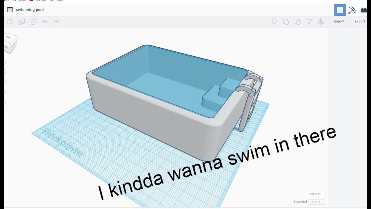 how to make a swimming pool in Tinkercad - YouTube