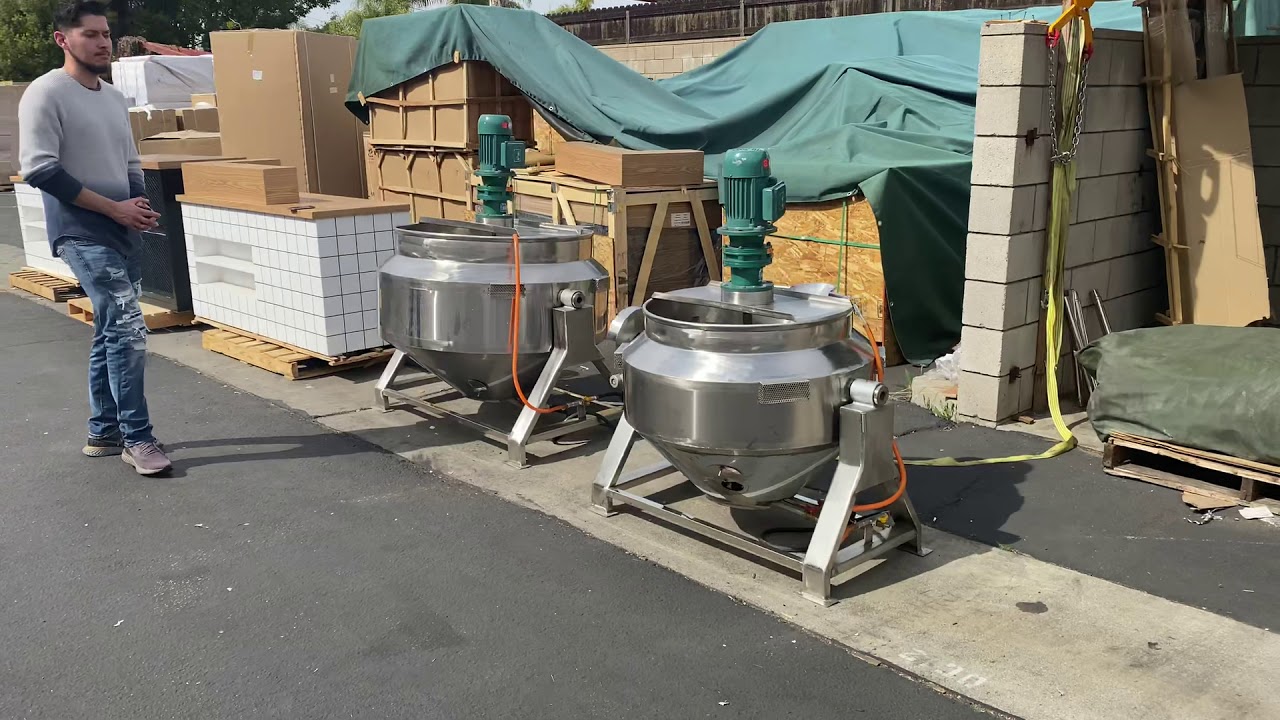 Liquid Propane Tilting Steam Jacketed Mixer Kettle Jacket, Direct Steam ...