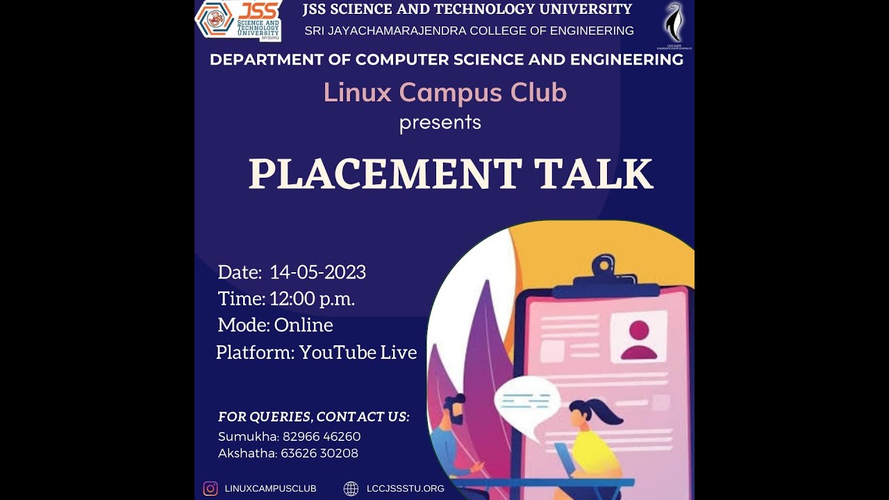 Placement talk 2023 | Linux Campus Club | JSS Science and Technology ...