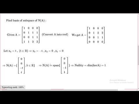 Rank and Nullity of Matrix - YouTube