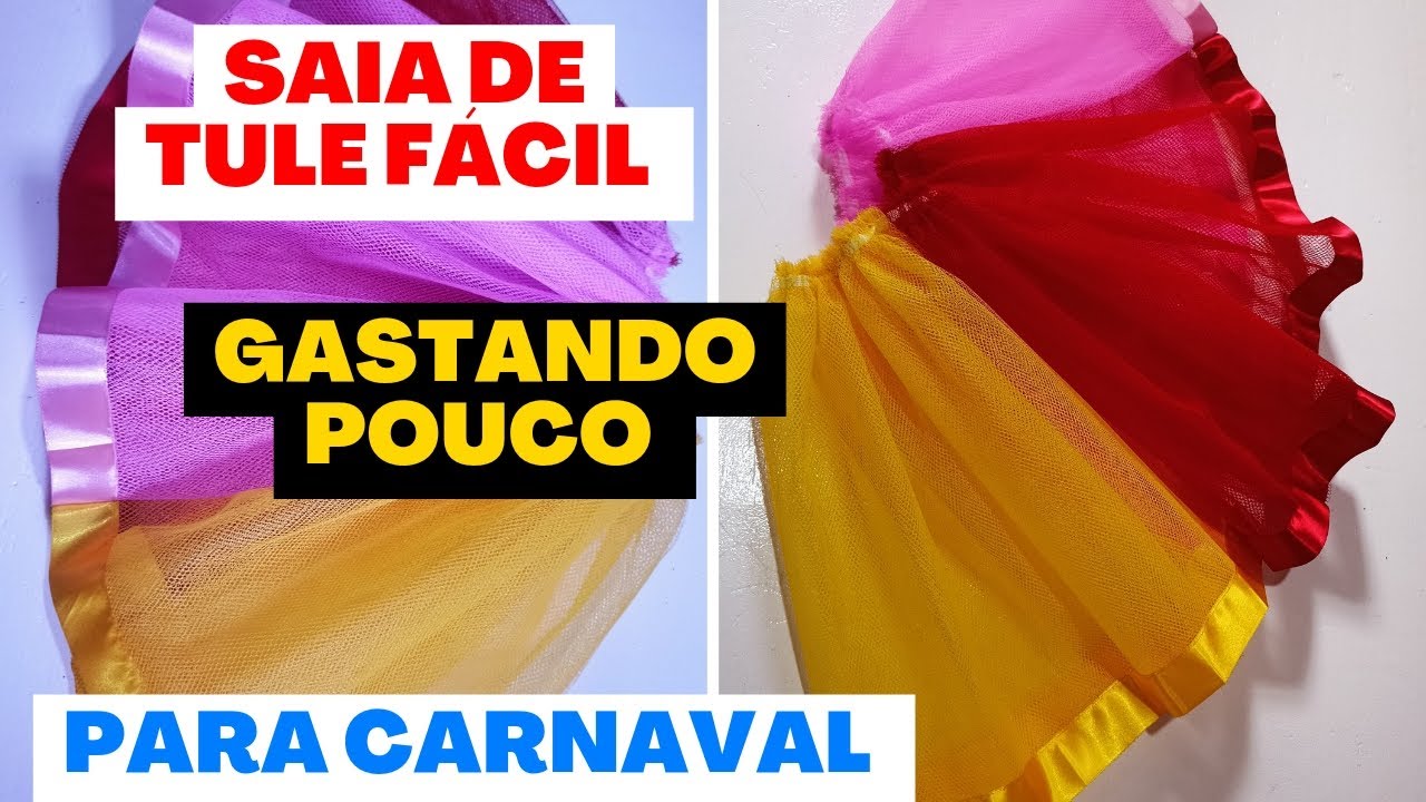 como fazer saia de tule para o carnaval gastando pouco ,em menos de 15 minutos ️ - YouTube