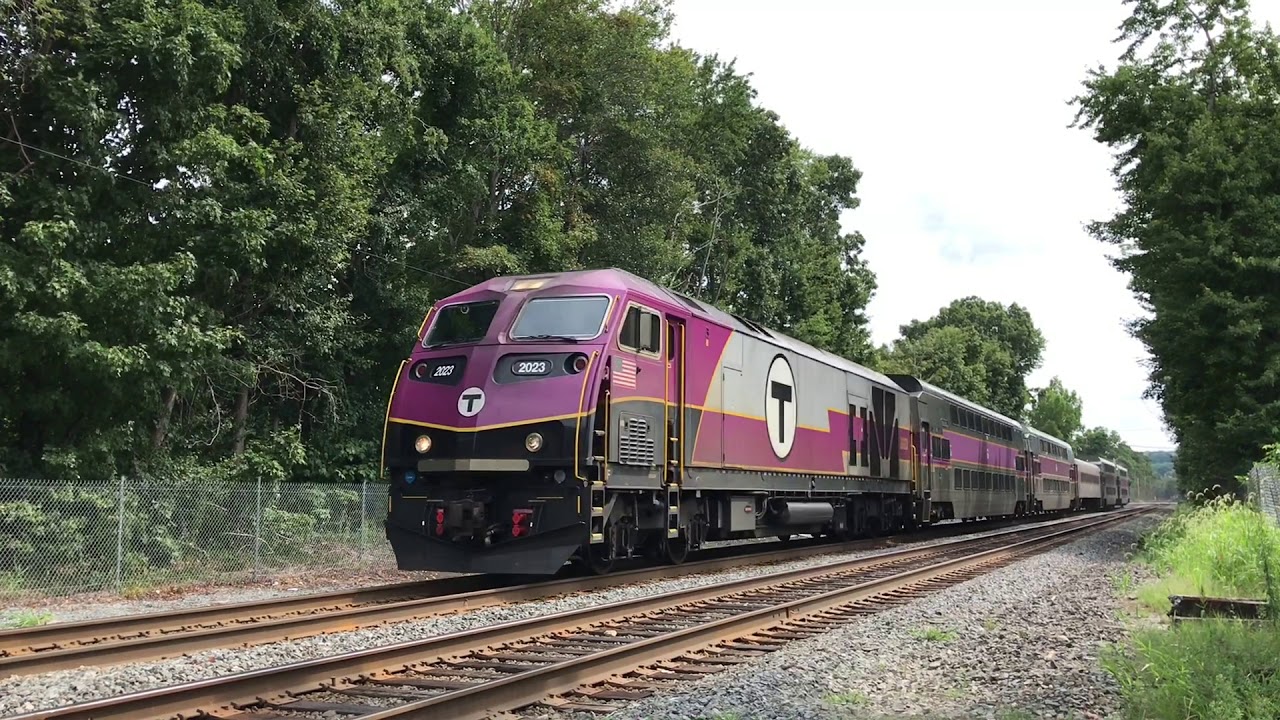 MBTA Trains in Ashland - YouTube