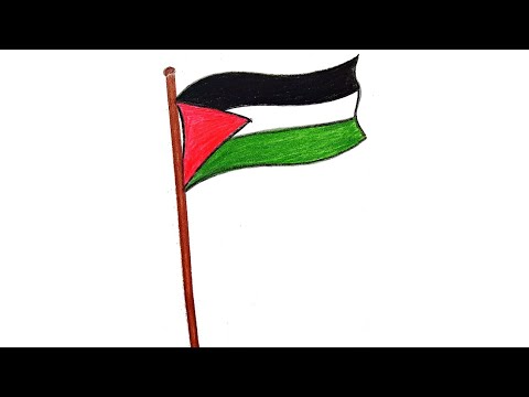 How to draw a Palestine flag || Very easy /Step by step || সহজে ...