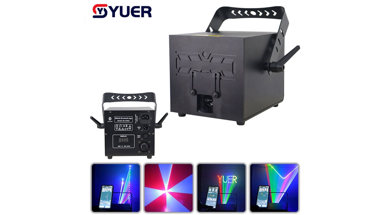 YUER™️ Newest 8W 10W Remote APP Control Animation RGB Laser Lines Beam ...