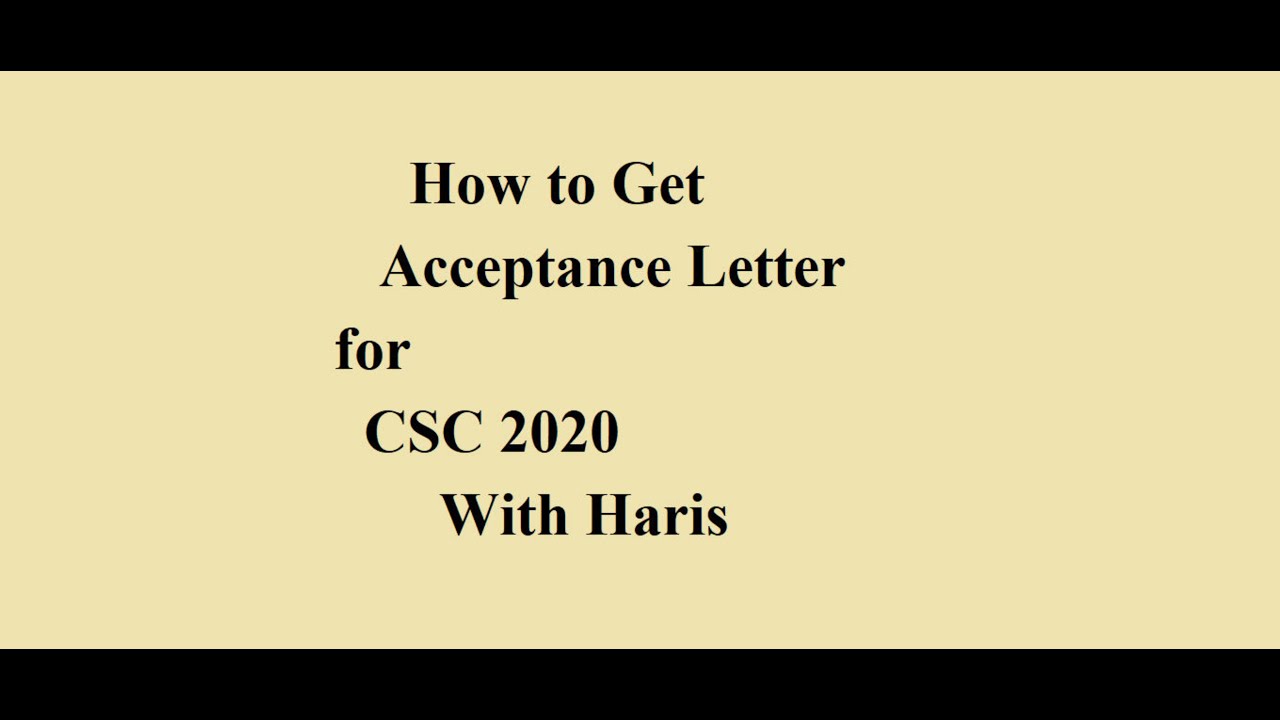 How to get Acceptance Letter from Chinese university for CSC ...