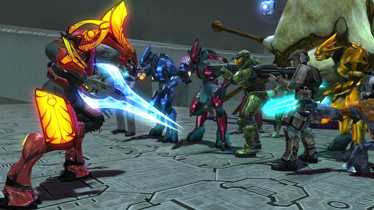Halo 2 Elite Honor Guard VS. Halo 1 Characters - YouTube