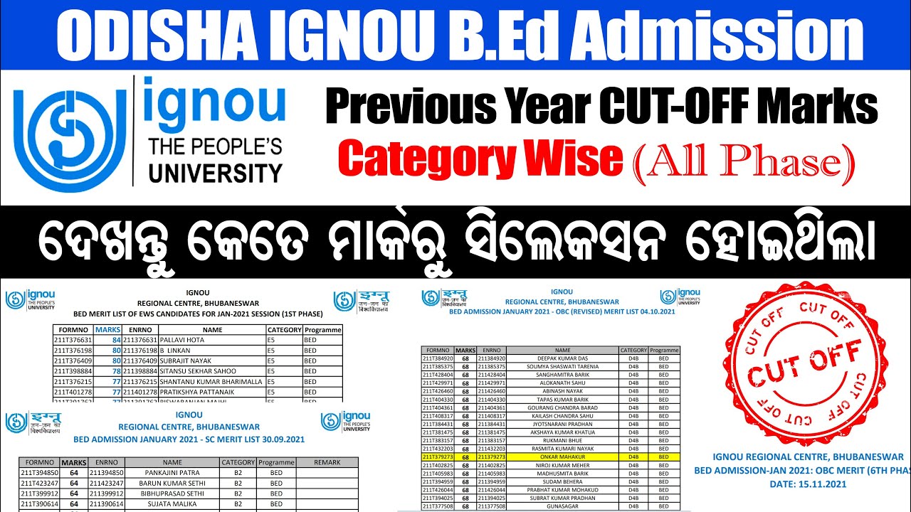 Odisha IGNOU Bed Cut Off Marks 2021 Ignou Bed Category Wise Cut Off odisha-ignou-bed-cut-off-marks-2021-ignou-bed-category-wise-cut-off