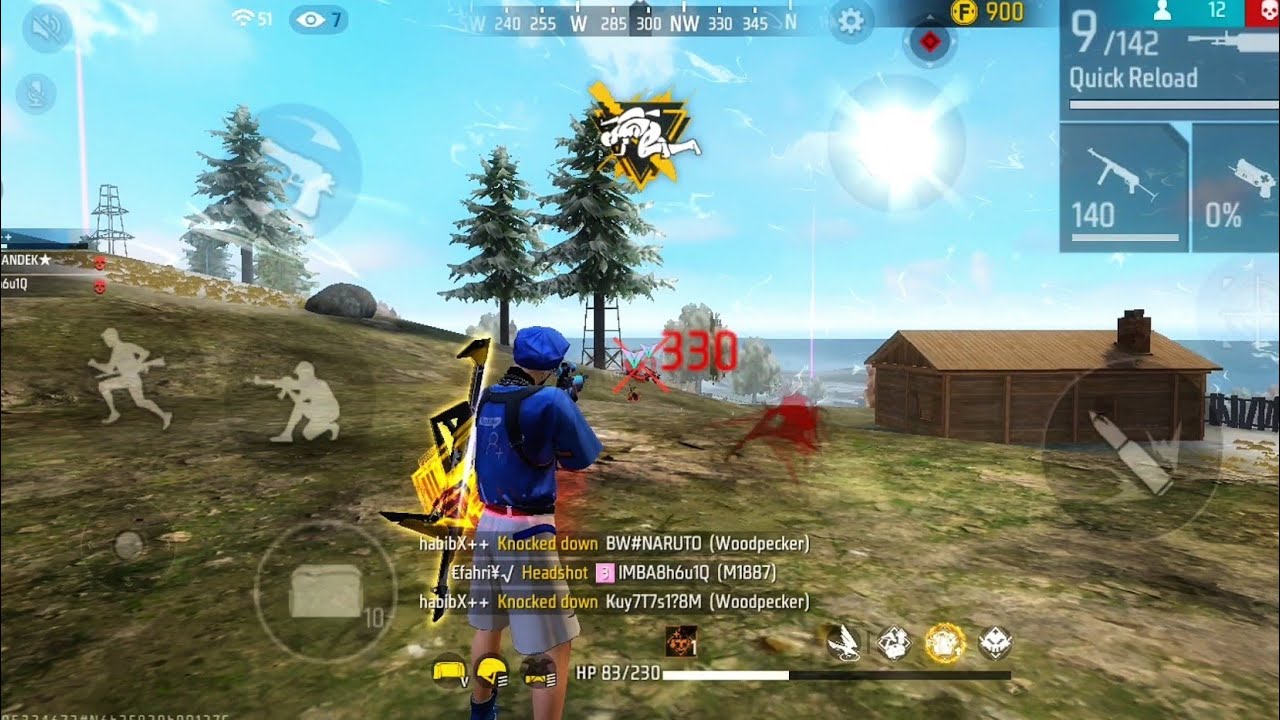 Free Fire Highlight On || Squad full match gameplay ||Free Fire Speed ...