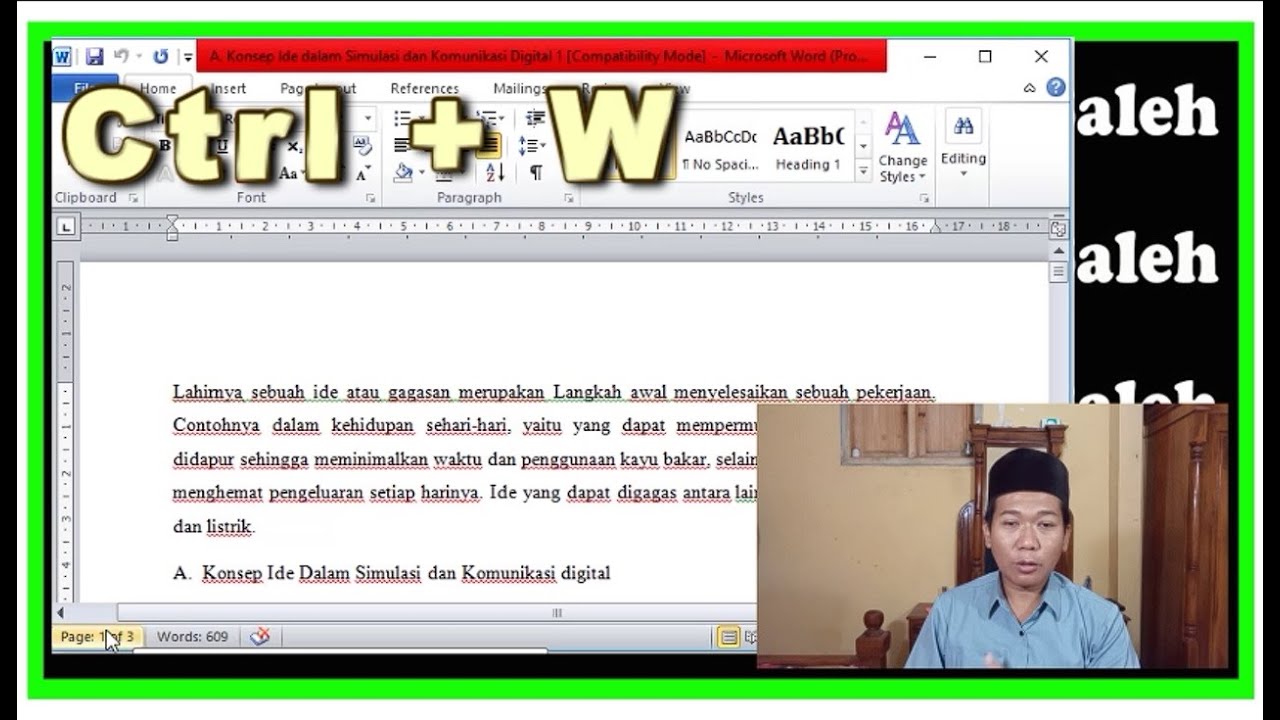 Belajar Komputer || Fungsi Tombol Kombinasi Ctrl W - YouTube