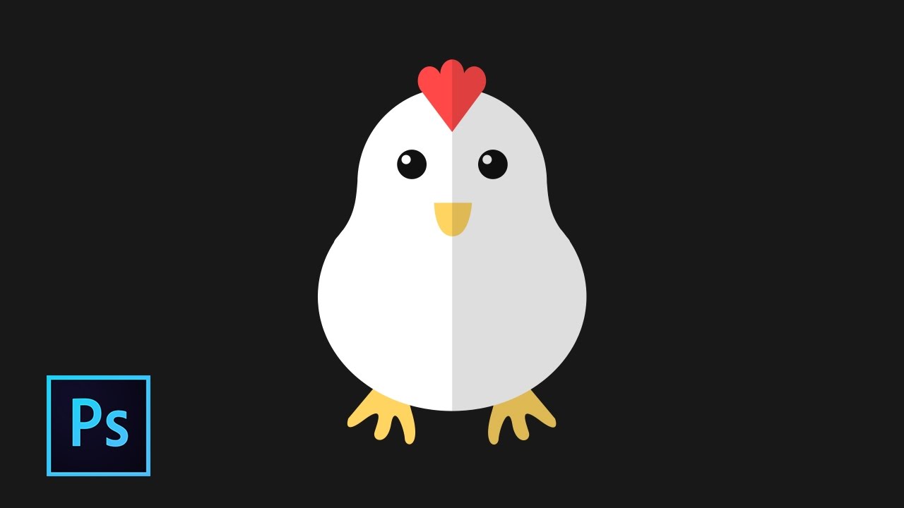 Draw #48 How to Make a chicken Flat design Character using photoshop ...