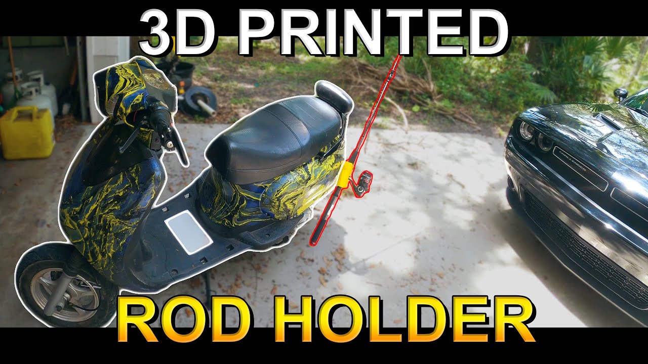 3D Printed Fishing Rod Holder | Scooter Mounted - YouTube