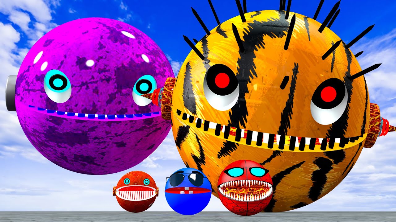 PACMAN & MS PACMAN VS MONSTERS PACMAN AND ROBOT PACMAN - YouTube
