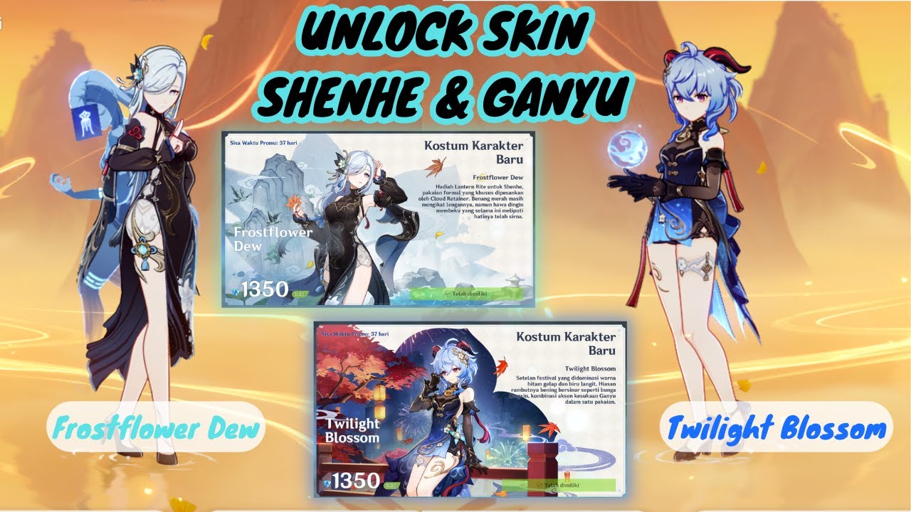 Skin Shenhe "Frostflower Dew" & Ganyu "Twilight Blossom" ~ Genshin ...