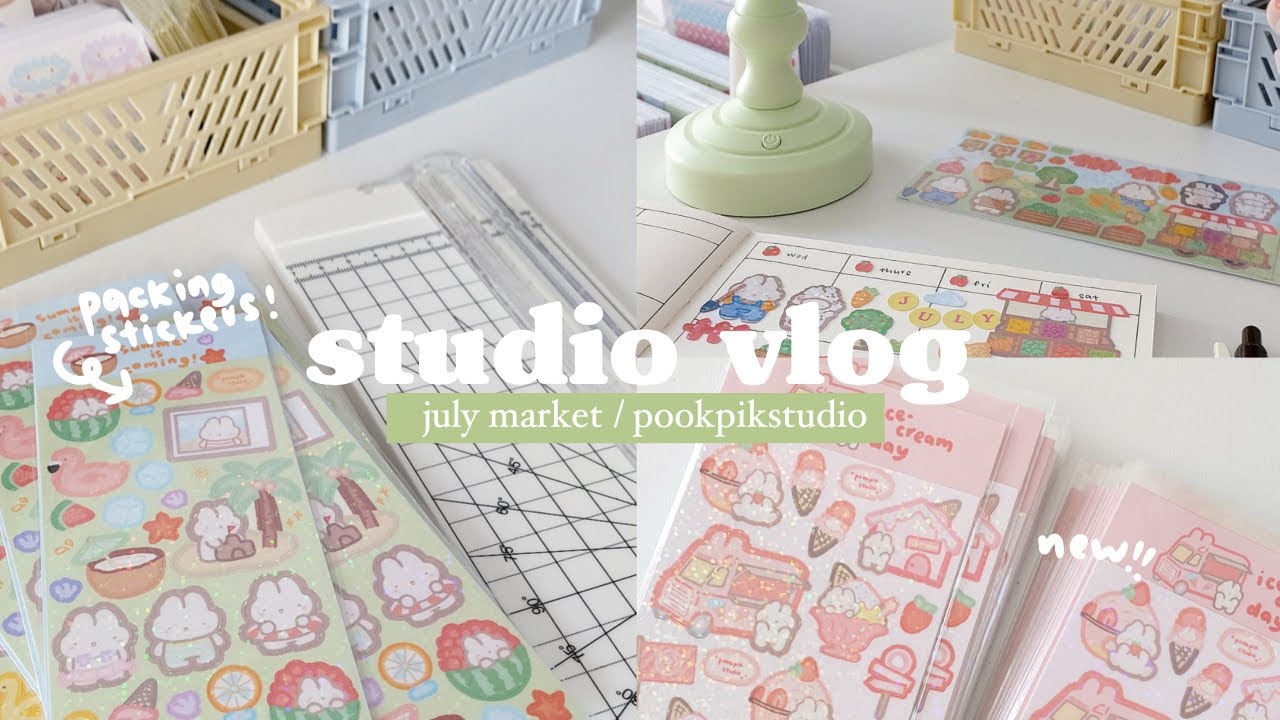studio vlog 01📮 packing stickers and orders - YouTube