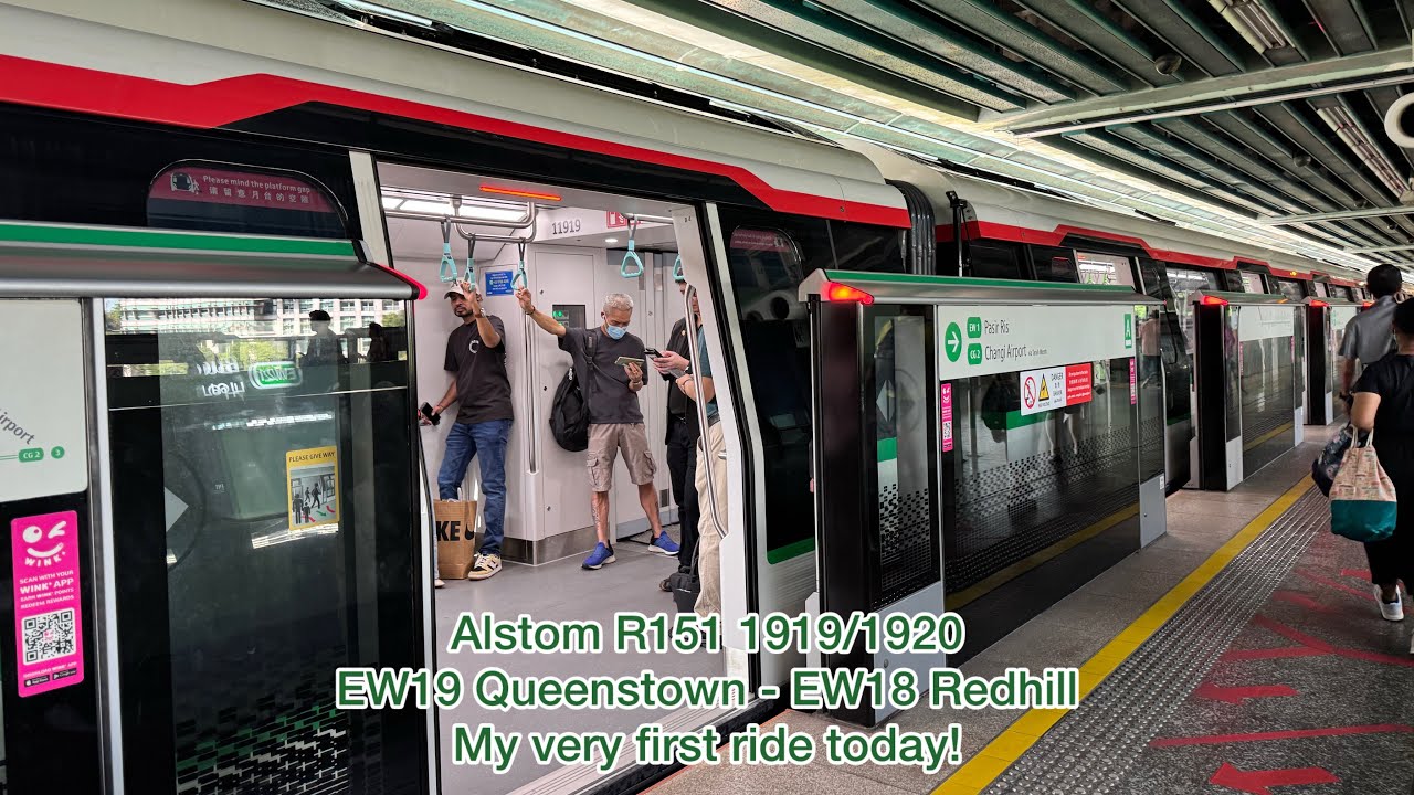 SMRT EWL: Alstom R151 1919/1920: EW18 Redhill - EW19 Queenstown - YouTube