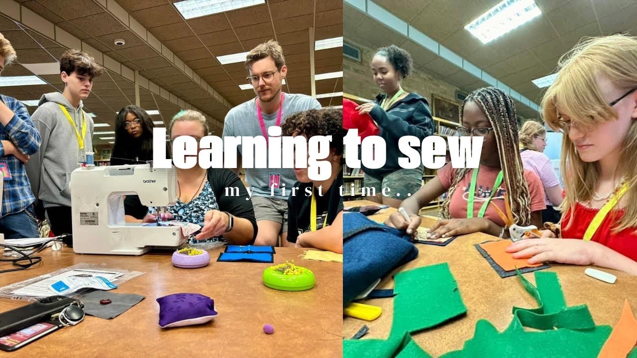 Learning to sew!!(my first time..) - YouTube