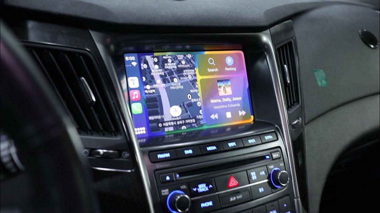 yf소나타 브릴리언트 8인치 순정네비옵션에 애플카플레이 안드로이드오토 묘듈작업하기 - YouTube