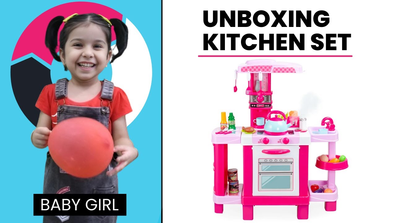 Bhuvika Playing With Kitchen Set | Unboxing Kitchen Set Baby Girl ...