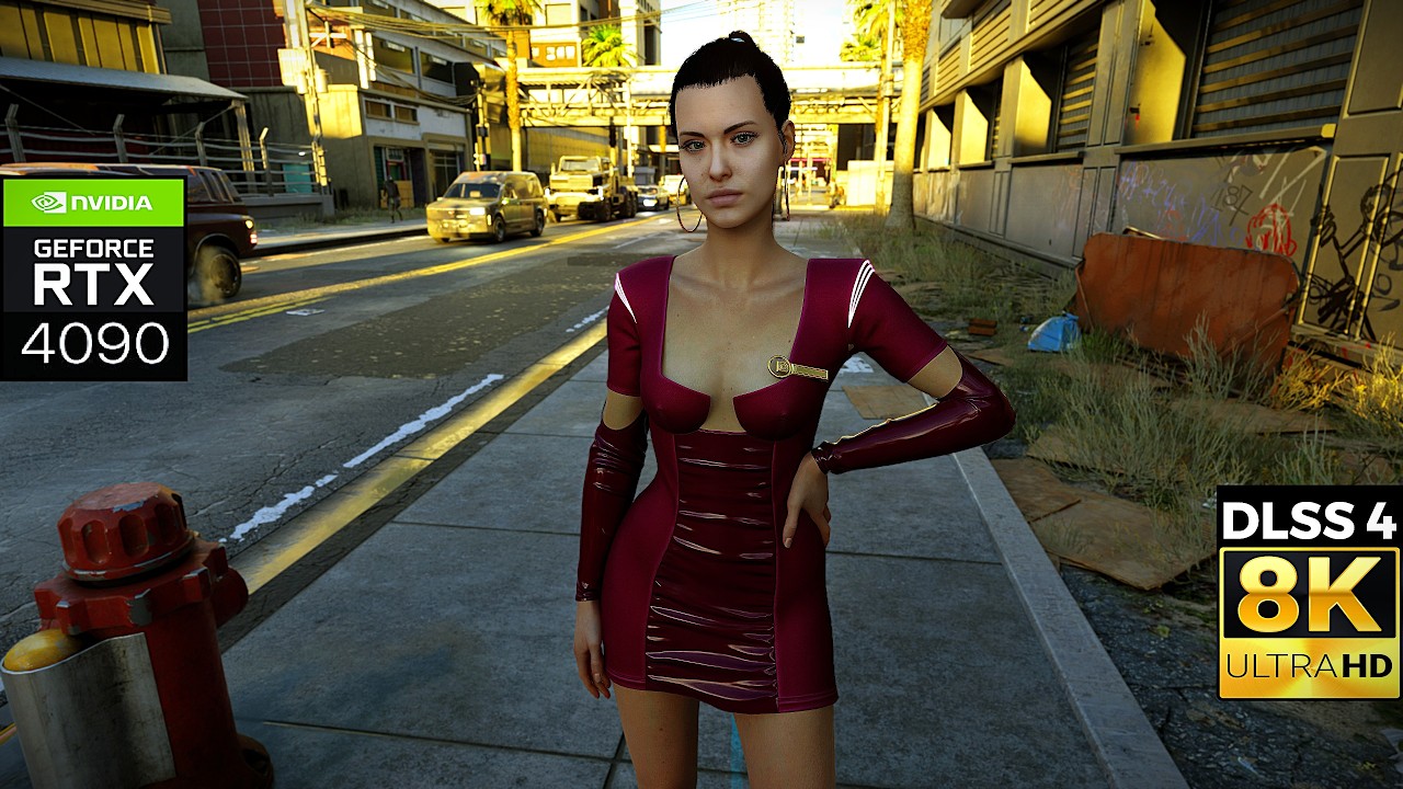 Cyberpunk 2077 Heavily Modded Insane Pathtracing Graphics in 8K DLSS4 RTX 4090 Ryzen 9800X3D ...