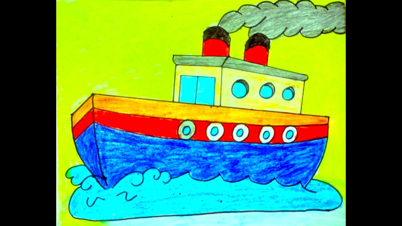 How To Draw Sailing Ship Easy - YouTube